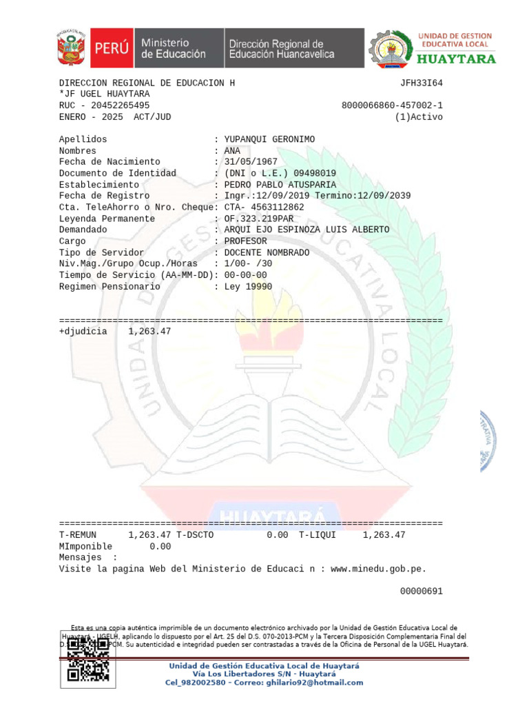 Modelo de Boleta de Pago Docente | PDF | Internet