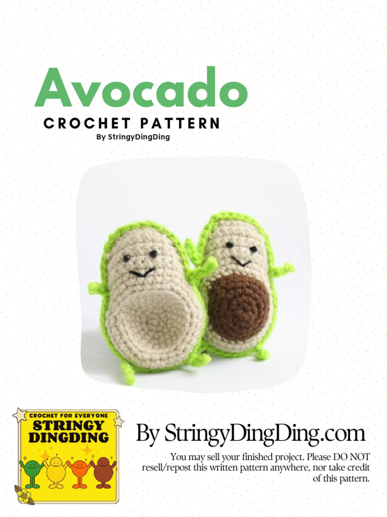 Avocado Amigurumi Crochet Pattern | PDF | Crochet | Yarn