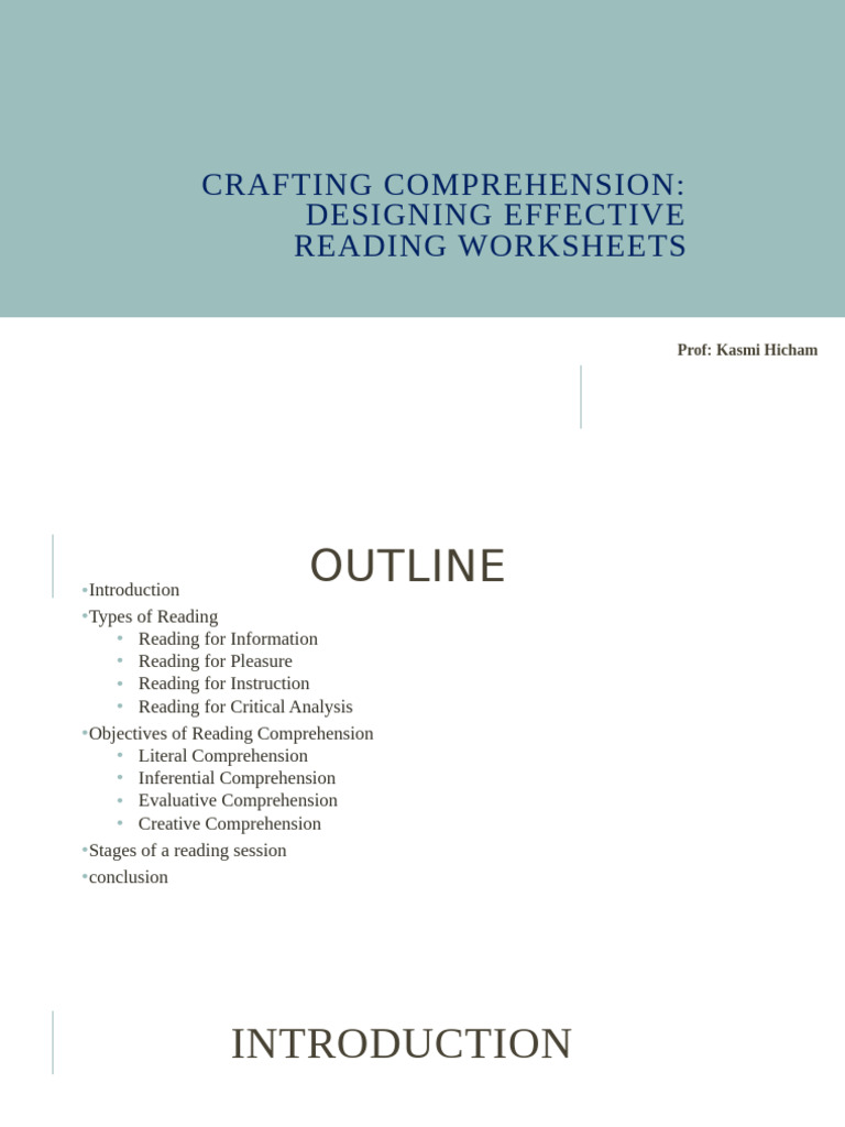Crafting Comprehension, Types of Texts and Questions | PDF | Reading ...