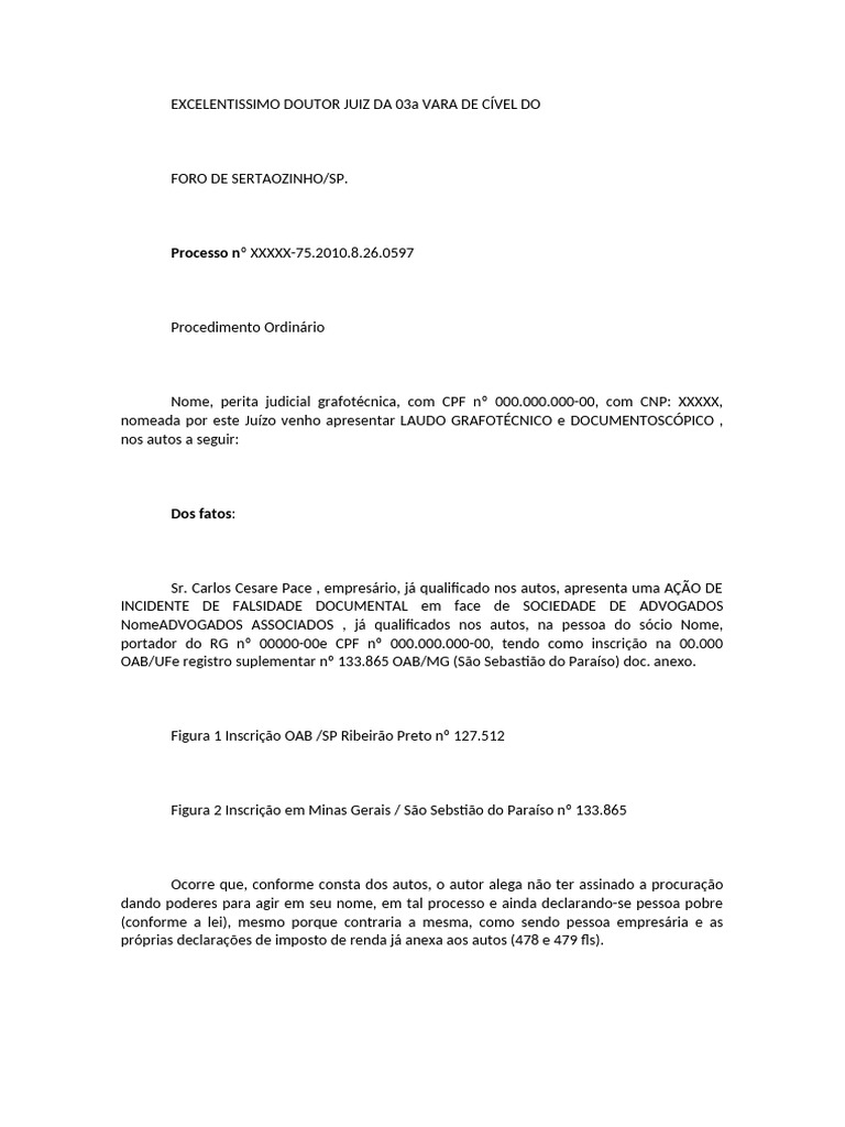 Modelo de Laudo Pericial Grafo | PDF