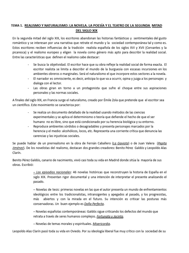 Literatura 2° BACH | PDF | Realismo literario | Federico García Lorca