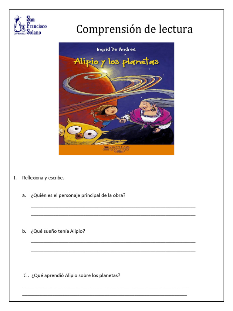 Alipio y su viaje por los planetas | PDF
