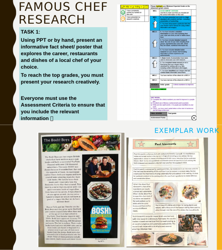 Y8 - Local Chef Research HW - Term 1 2 | PDF