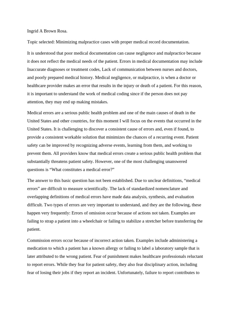 Module 2 Topic Selection | PDF | Medical Error | Patient Safety