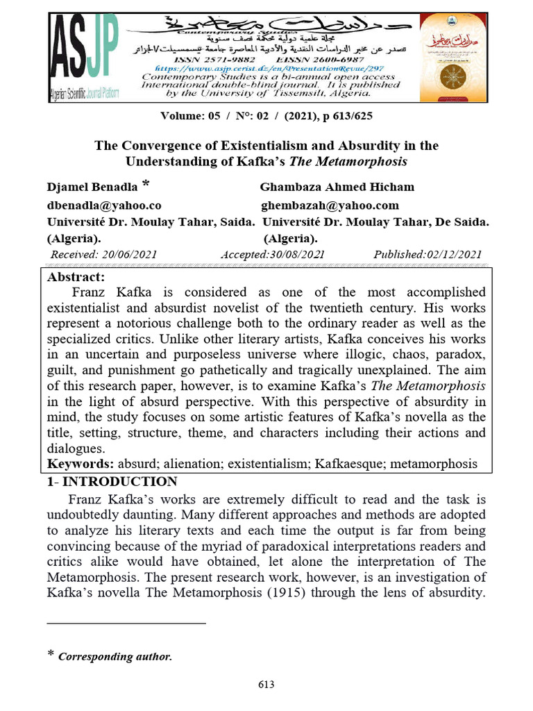 The Convergence of Existentialism and Absurdity in The Understanding of ...