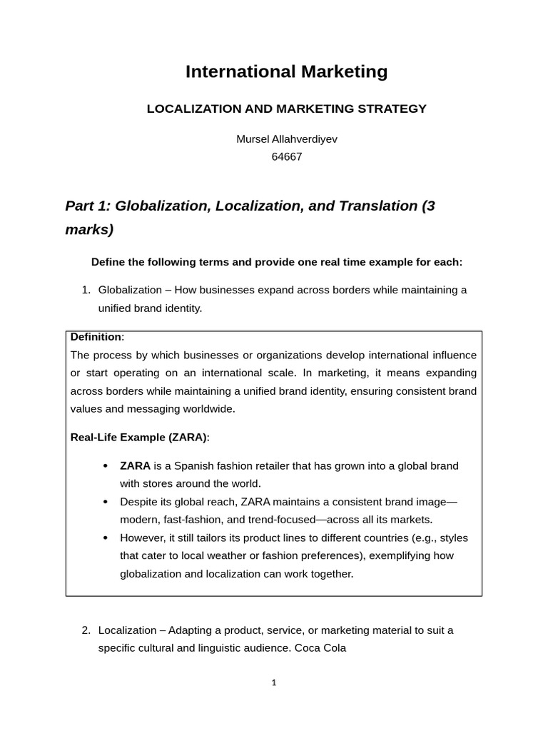 Mursel Allahverdiyev 64667 - Localization and Marketing Strategy | PDF ...