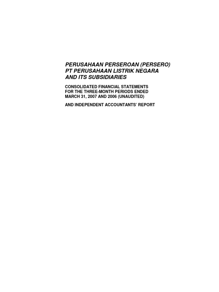 1Q 2007 Financial Statements | PDF | Deferred Tax | Financial Statement