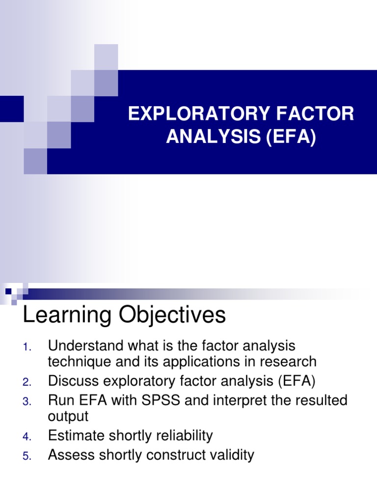 Exploratory Factor Analysis (Efa) | PDF | Factor Analysis | Principal Component Analysis
