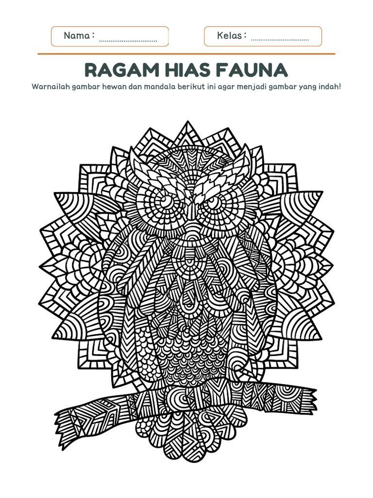 Ragam Hias Fauna Hewan Lembar Kerja Seni Rupa SD Kelas 6 Hijau Coklat ...