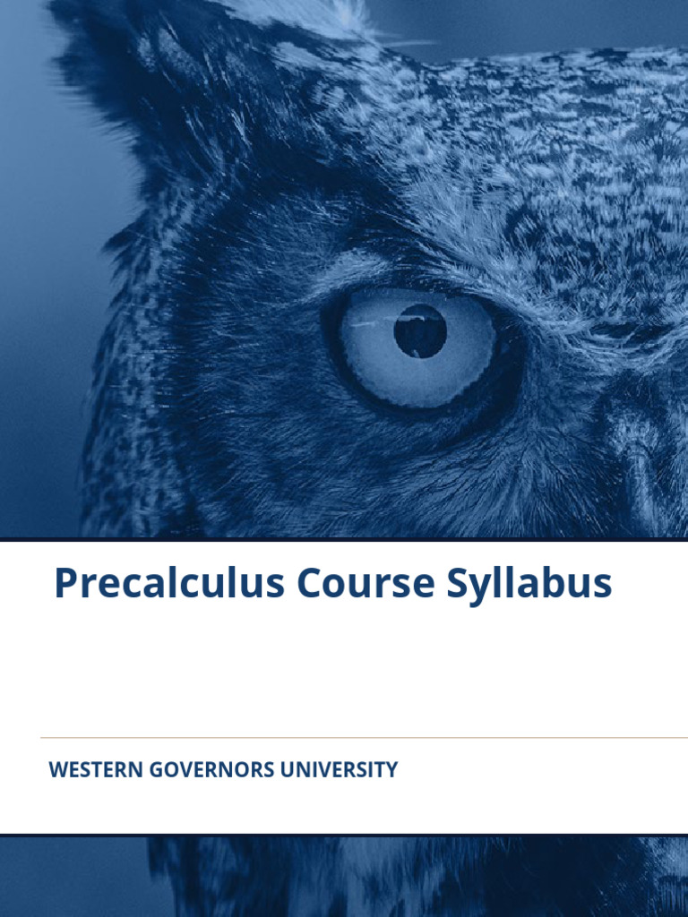 Precalculus Course Syllabus Overview | PDF | Trigonometric Functions ...