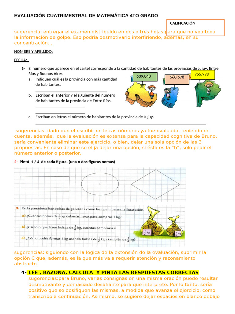 Eval Mat Bruno 2do Cuatrimestre 4to | PDF | Triángulo | Geometría ...