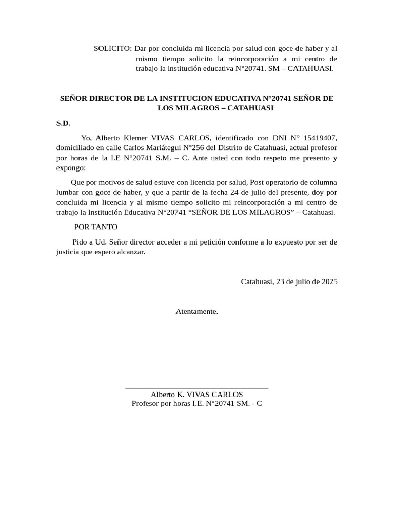 Solicito Vivas | PDF