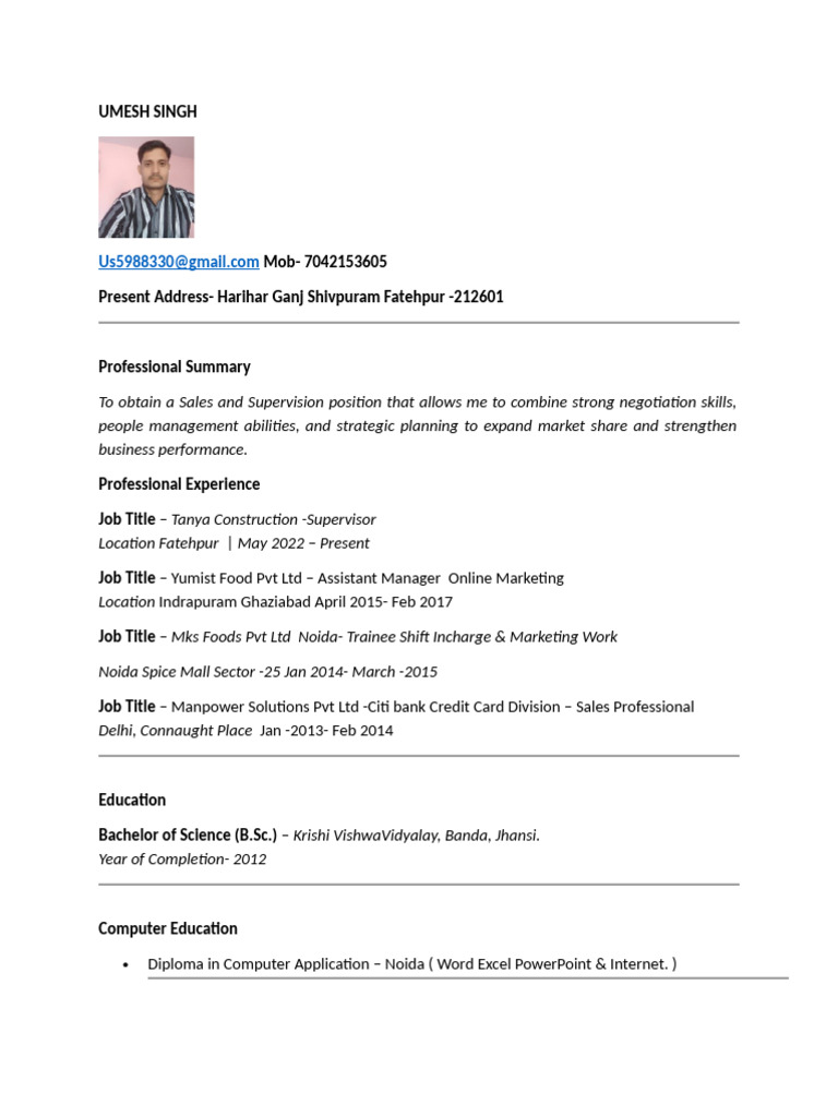 Umesh Resume | PDF