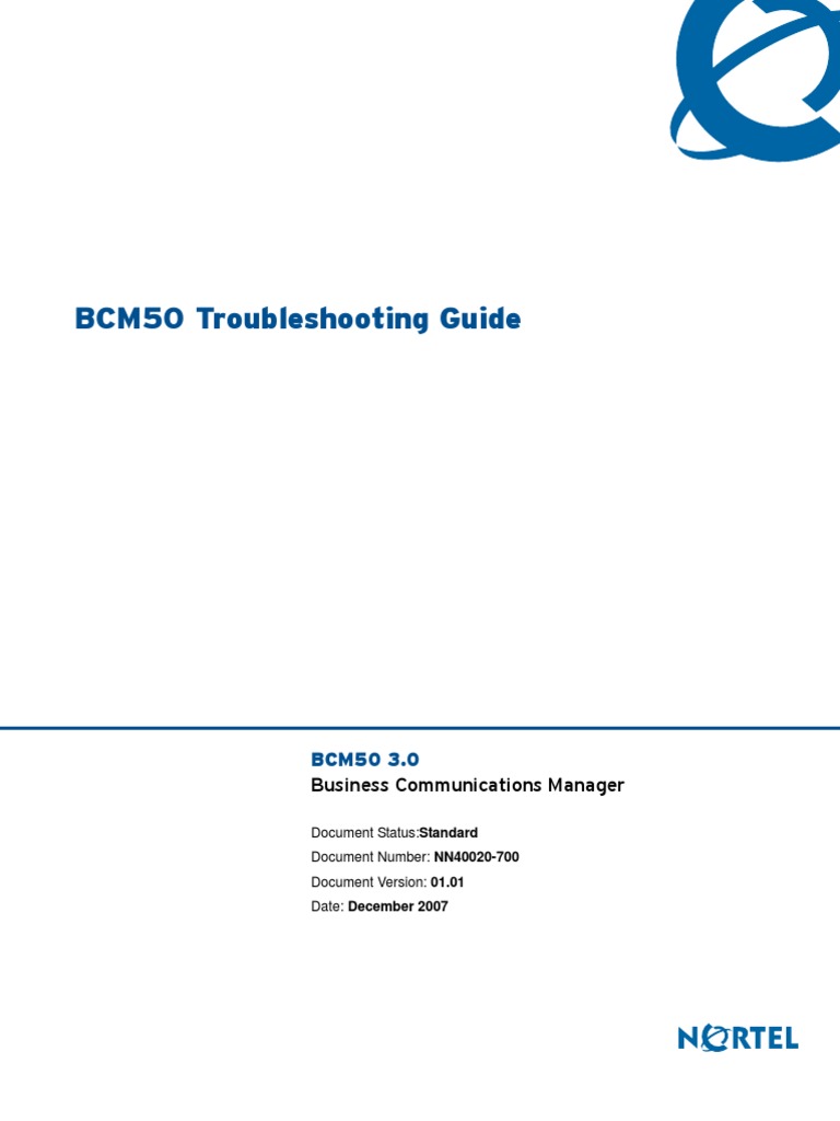 BCM50 - Troubleshooting Guide | PDF | Computer Network | Digital ...