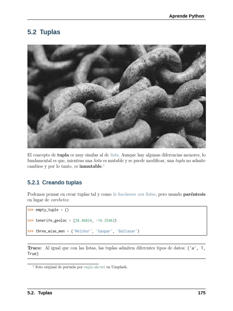 # Tuplas | PDF | Python (lenguaje de programación) | Variable (informática)