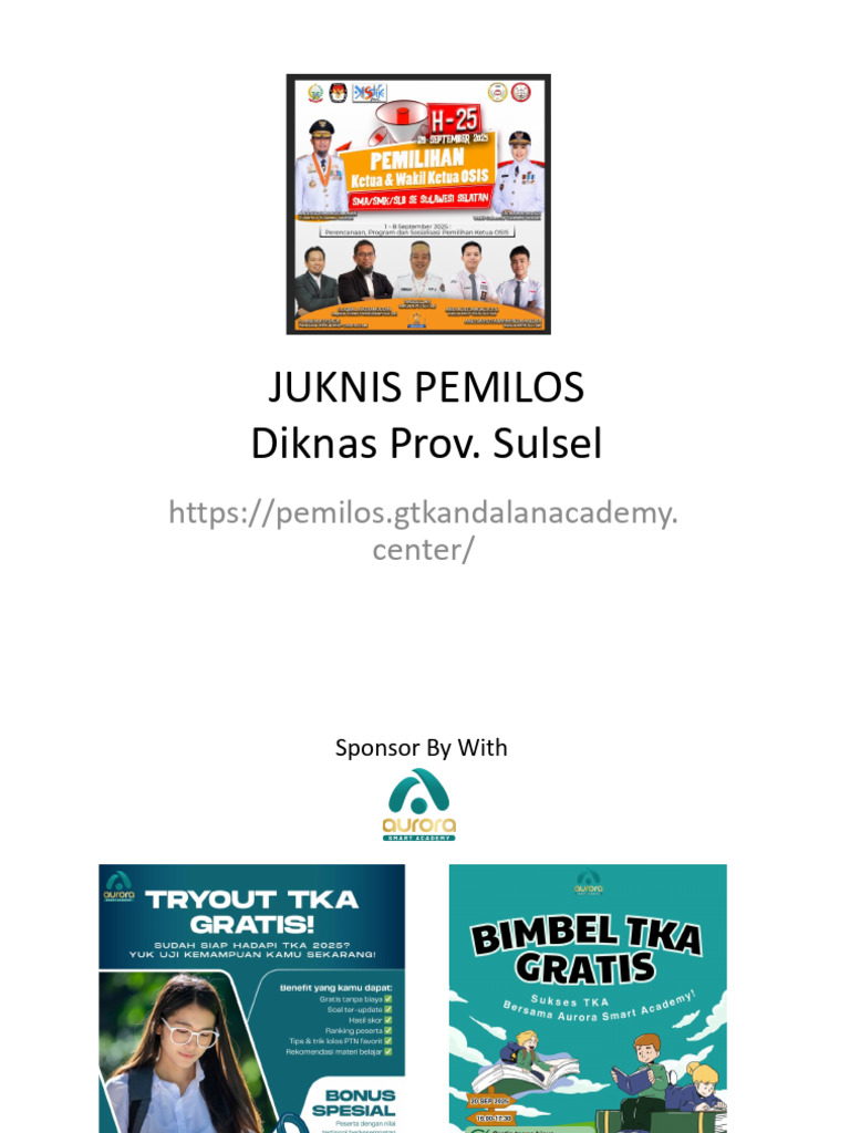 Juknis Pemilos Disdik Prov. Sulsel | PDF