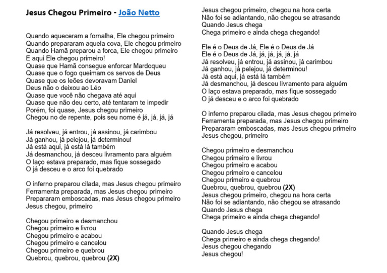 Jesus Chegou Primeiro | PDF