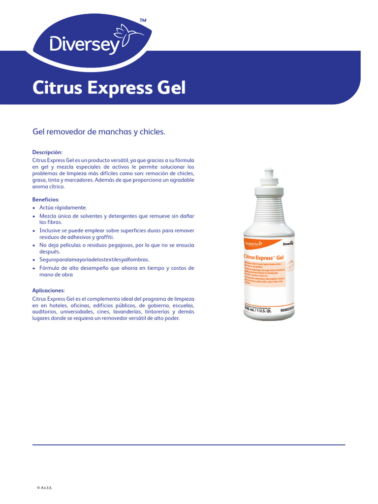 Citrus Express Gel: Removedor de Manchas | PDF | Agua | Gel
