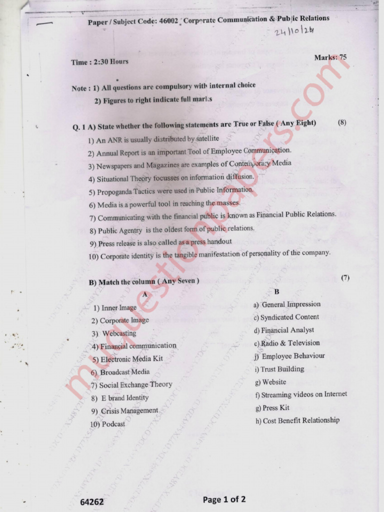 Bms-Semester-5 2024 CCPR | PDF