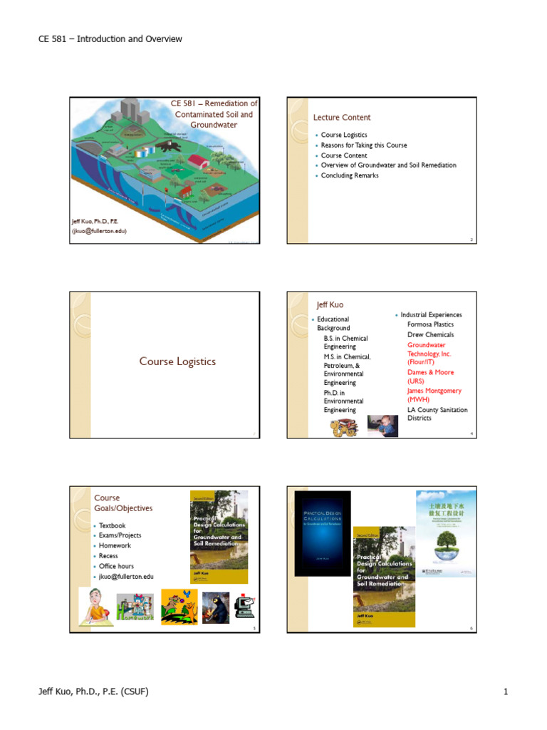 1 - CE 581 - Introduction and Overview (6pp) | PDF | Environmental ...