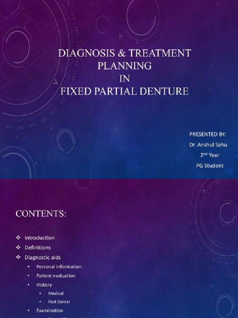 Diagnosis Amp Treatment Planning in FPD | PDF