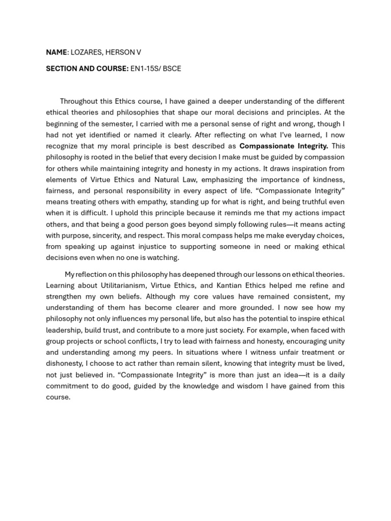 Ethics Final Performance Task | PDF