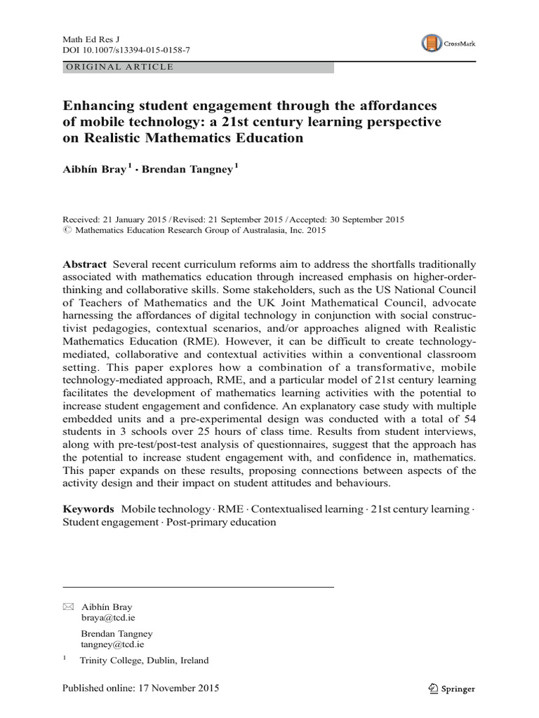 Boosting Math Engagement with Mobile Tech | PDF | Curriculum | Learning