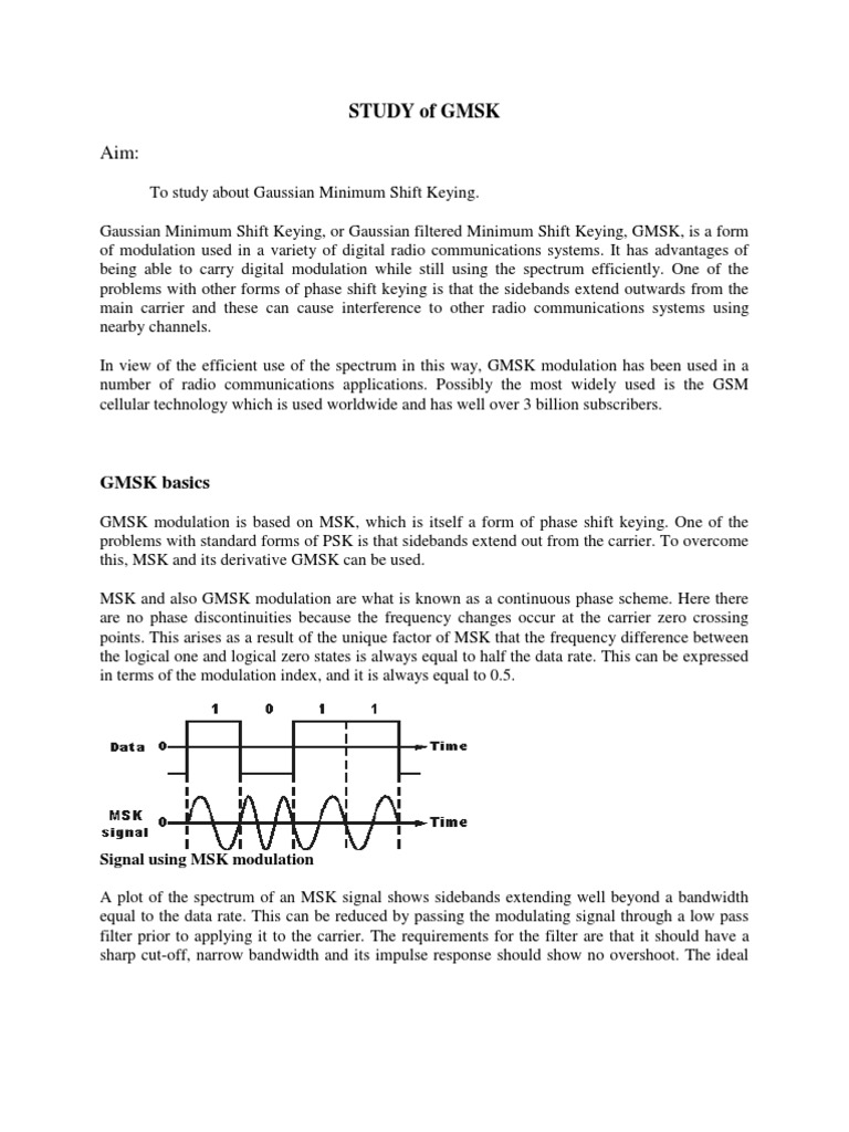 Overview of GMSK Modulation Techniques | PDF | Modulation | Radio