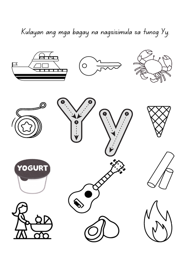Ang Letrang Aa Filipino Alphabet Worksheet | PDF