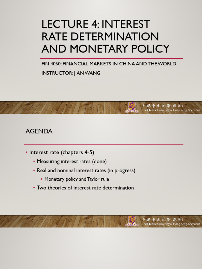 Lecture 4 Interest Rate Determination and Monetarypolicy | PDF ...