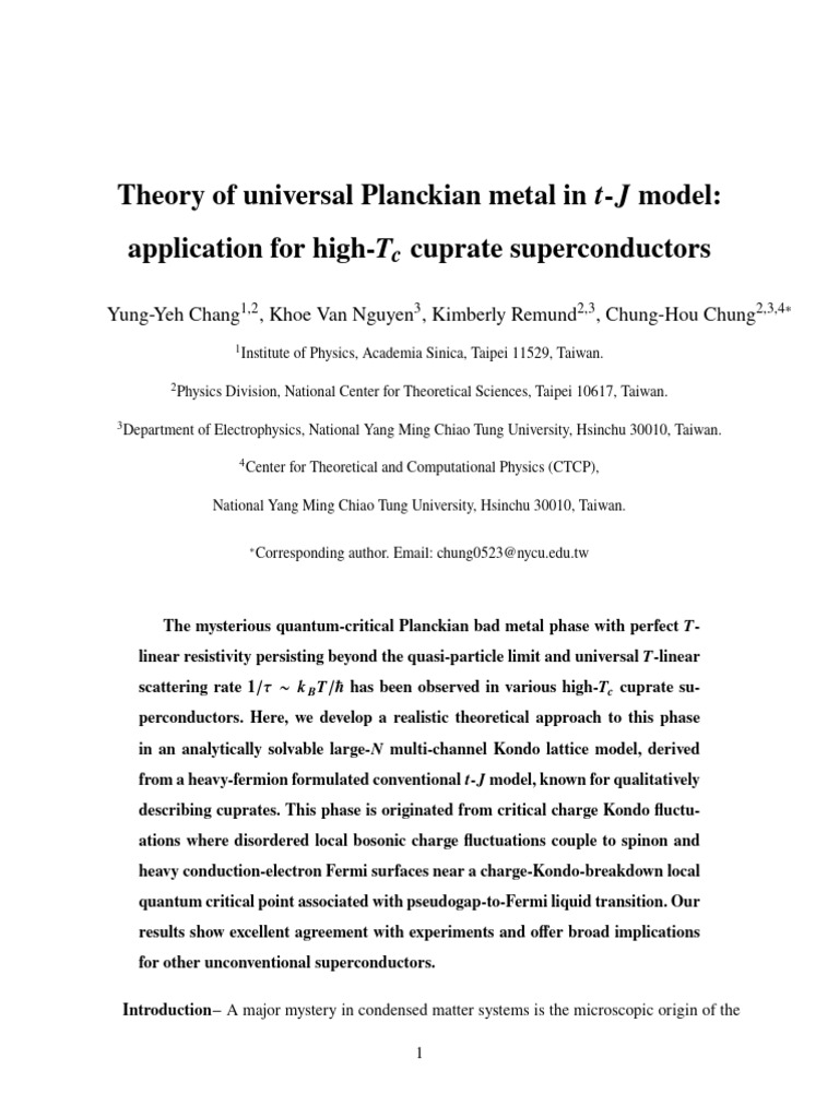 2506.15552v1 Planckian Metal II | PDF | Superconductivity | Electrical ...