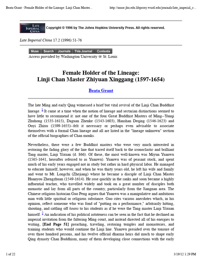 The Lineage | PDF | Chan Buddhism | Zen