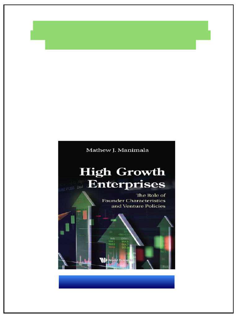 High Growth Enterprises: The Role of Founder Characteristics and ...