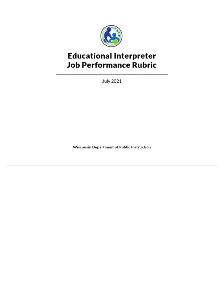 Educational Interpreter Performance Rubric | PDF | Language ...