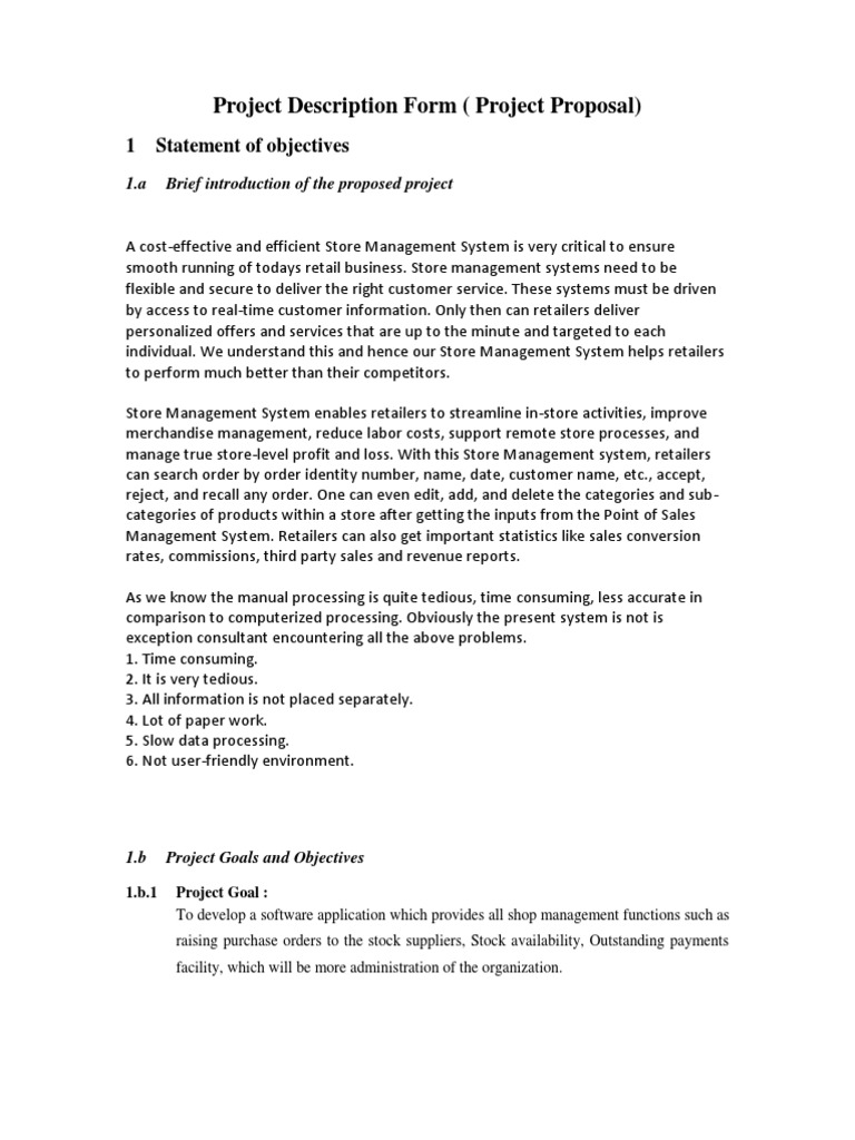 Sample TOR | Use Case | Retail