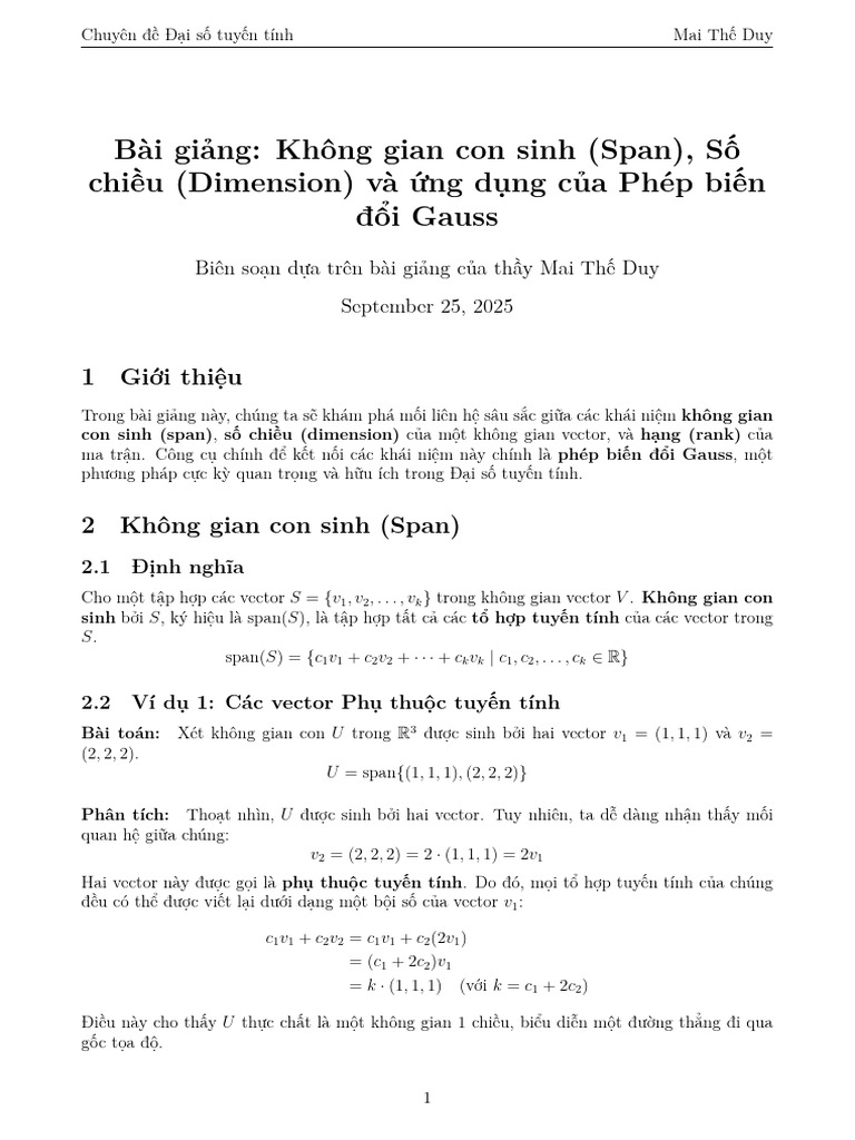 Dimension of Span | PDF