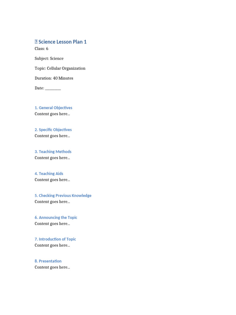 6th Grade Science Lesson Plans | PDF | Lesson Plan | Teaching Method