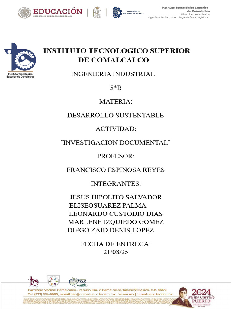 Investigación Documental Sobre El Desarrollo Sustentable - Diego Zaid ...