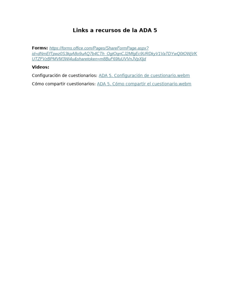 ADA 5. Links A Recursos | PDF