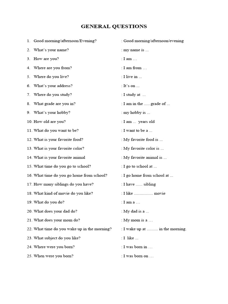 General Questions | PDF