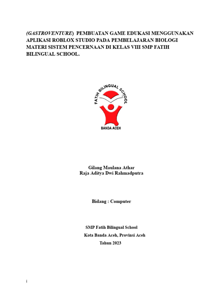 Proposal Gilang & Raja ISPo 2024 | PDF