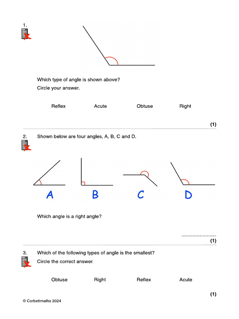 Angles Practice Questions 1 | PDF