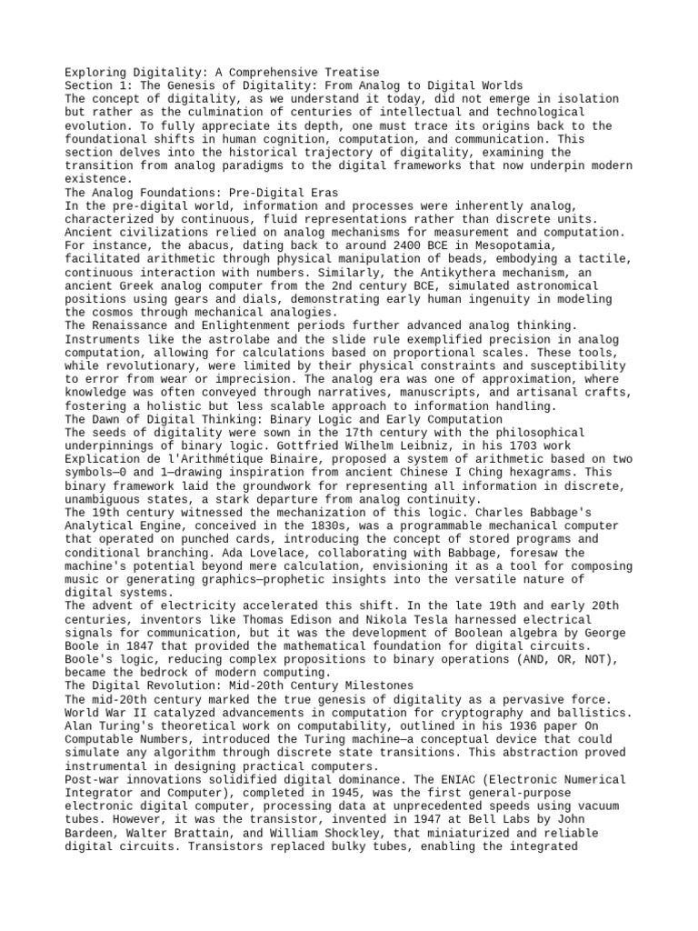 Exploring Digitality A Comprehensive Treatise-Section1 | PDF | Digital ...