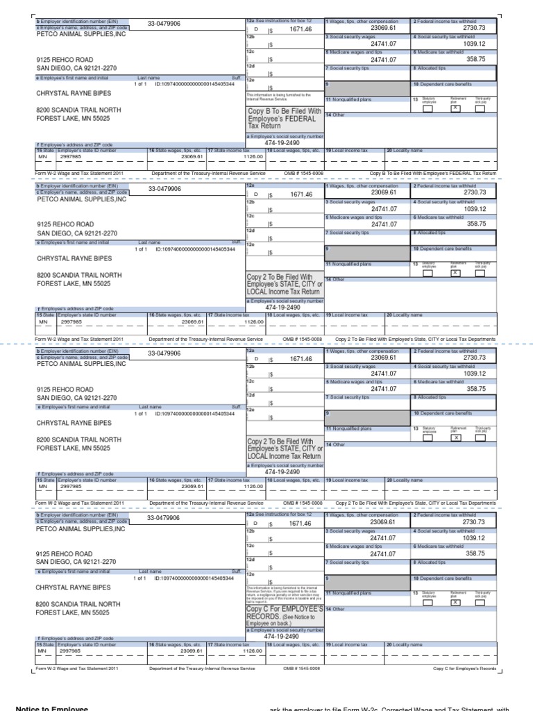 Copy B To Be Filed With Employee S FEDERAL Tax Return: See Instructions ...