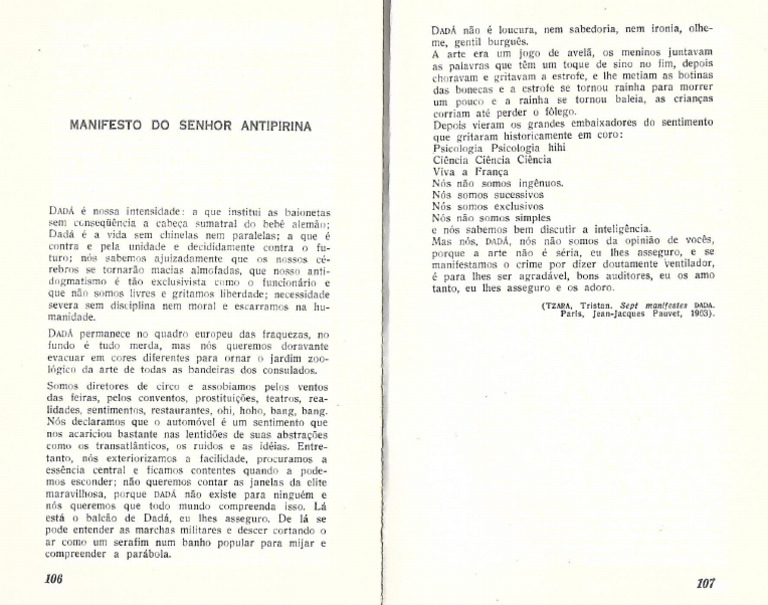 Manifesto Dadaísta | PDF