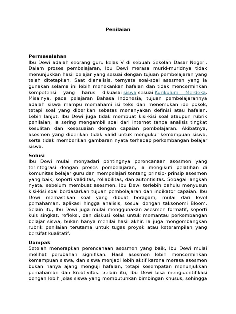 Study Kasus Penilaian | PDF