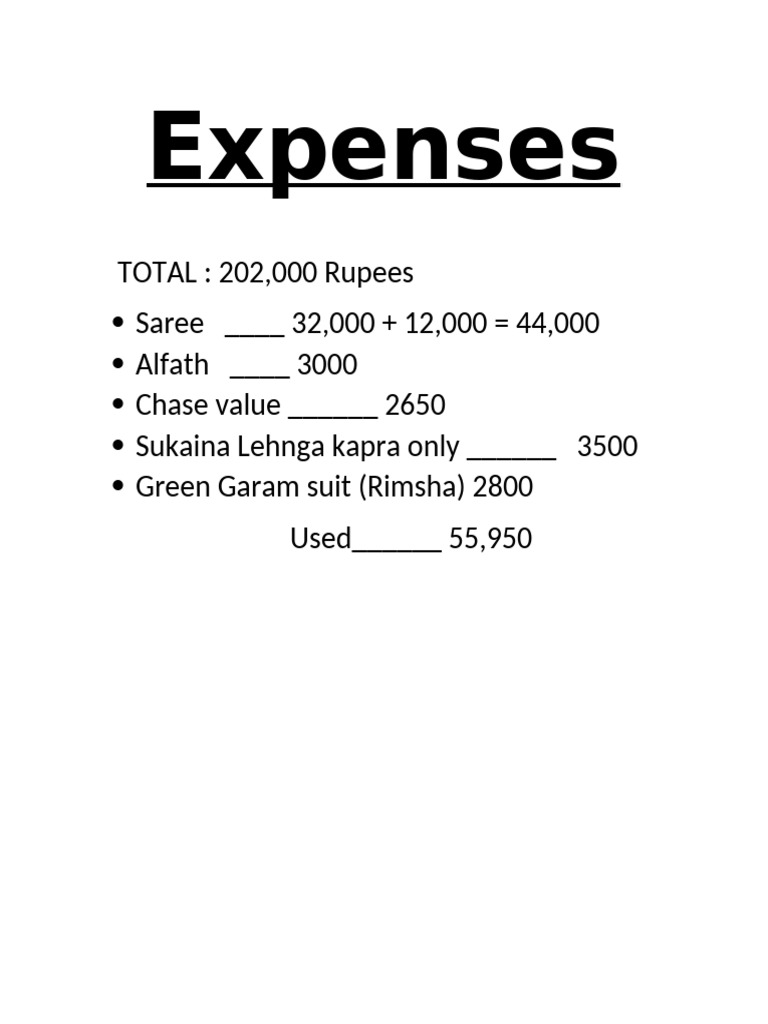 Expenses | PDF