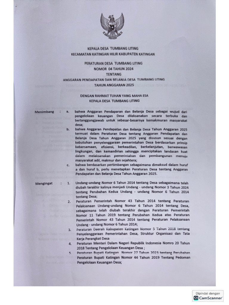 Perdes APBDes 2025 | PDF