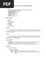 Shift Handover Procedure Template | PDF