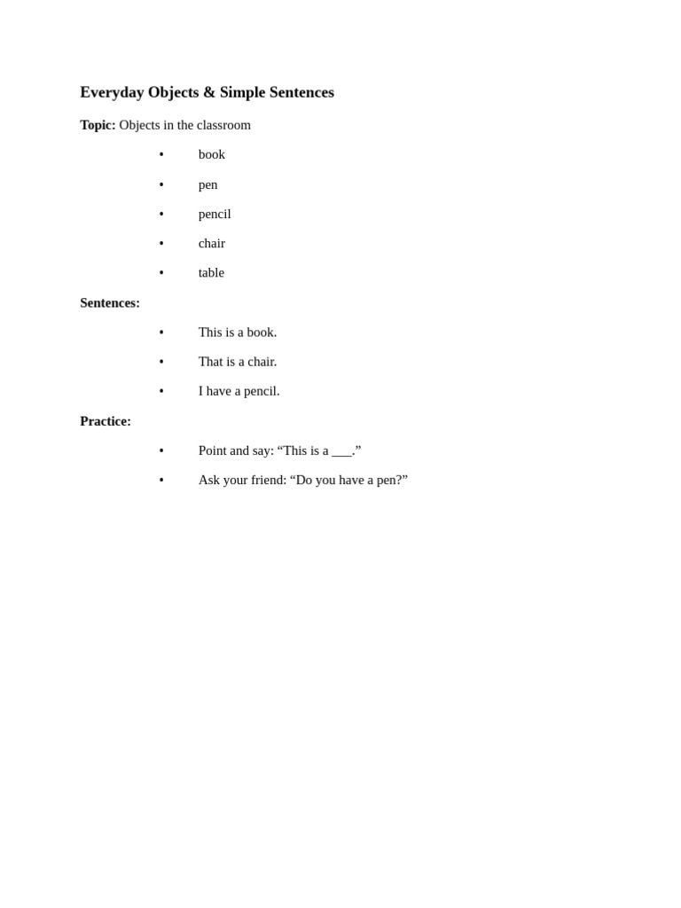 English Lesson 4 | PDF